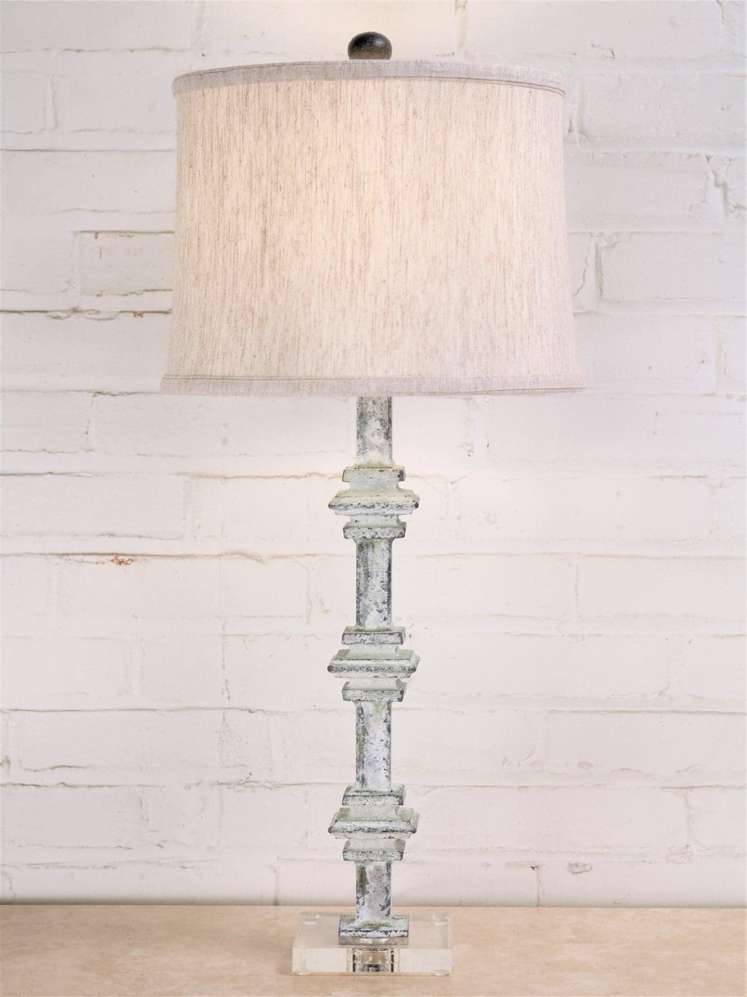 Square Collar Table Lamp with Acrylic Base - Ferro Designs LLC