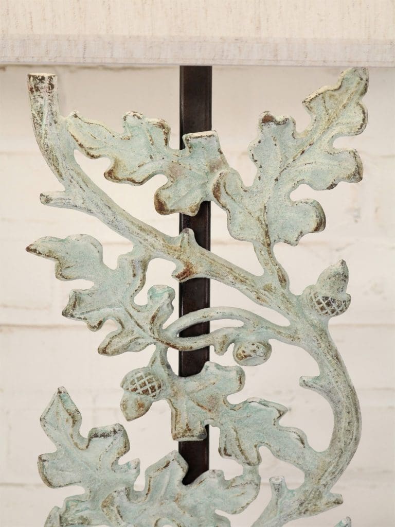 Oak Leaves Table Lamp - Handcrafted by Ferro Designs LLC