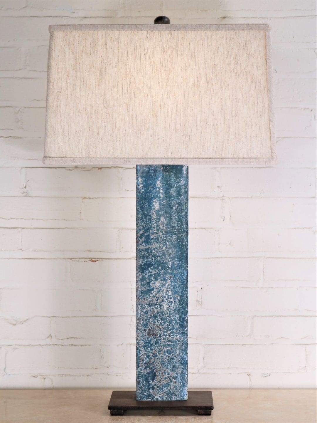 Rectangle Post Table Lamp - Handcrafted by Ferro Designs LLC