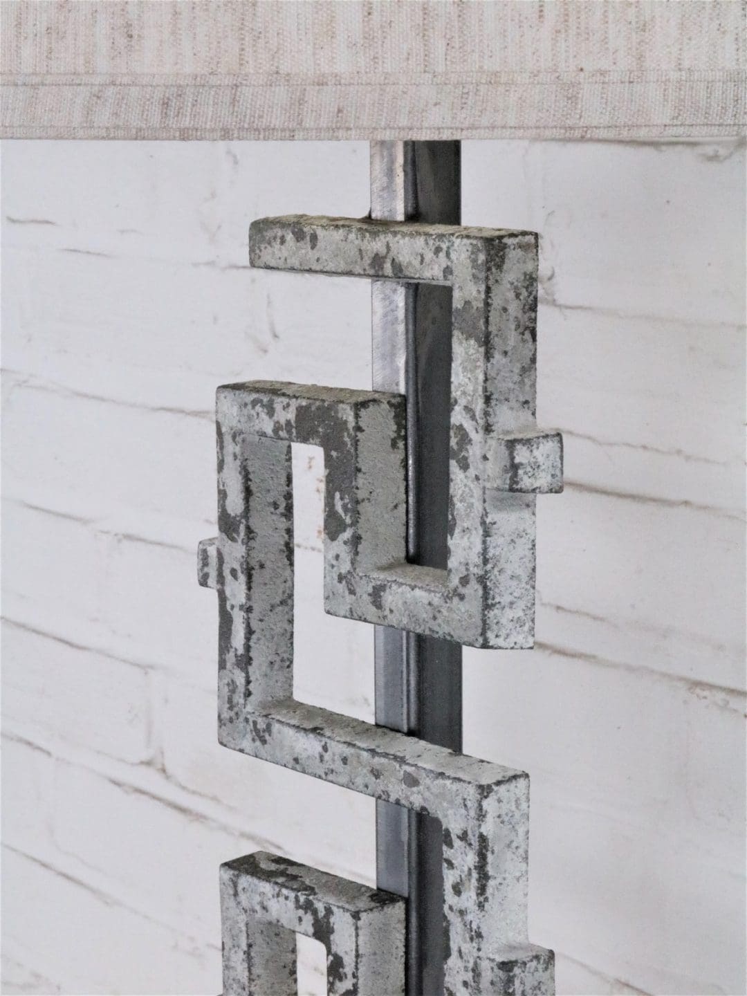 Small Greek Key Table Lamp with Acrylic Base - Ferro Designs